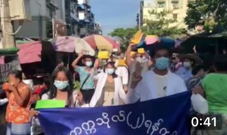 Flash Mob Protest in Yangon